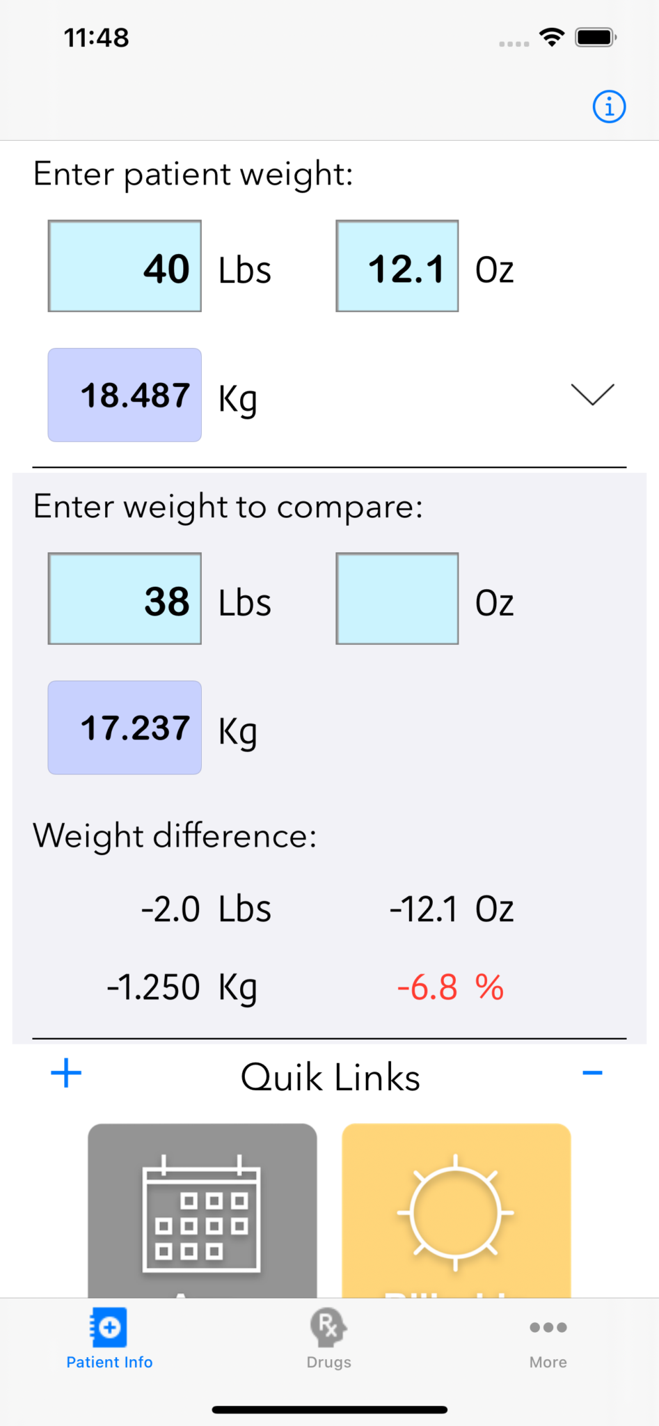 Pedi QuikCalc 5 – Weight-based pediatric drug dosing and calculators